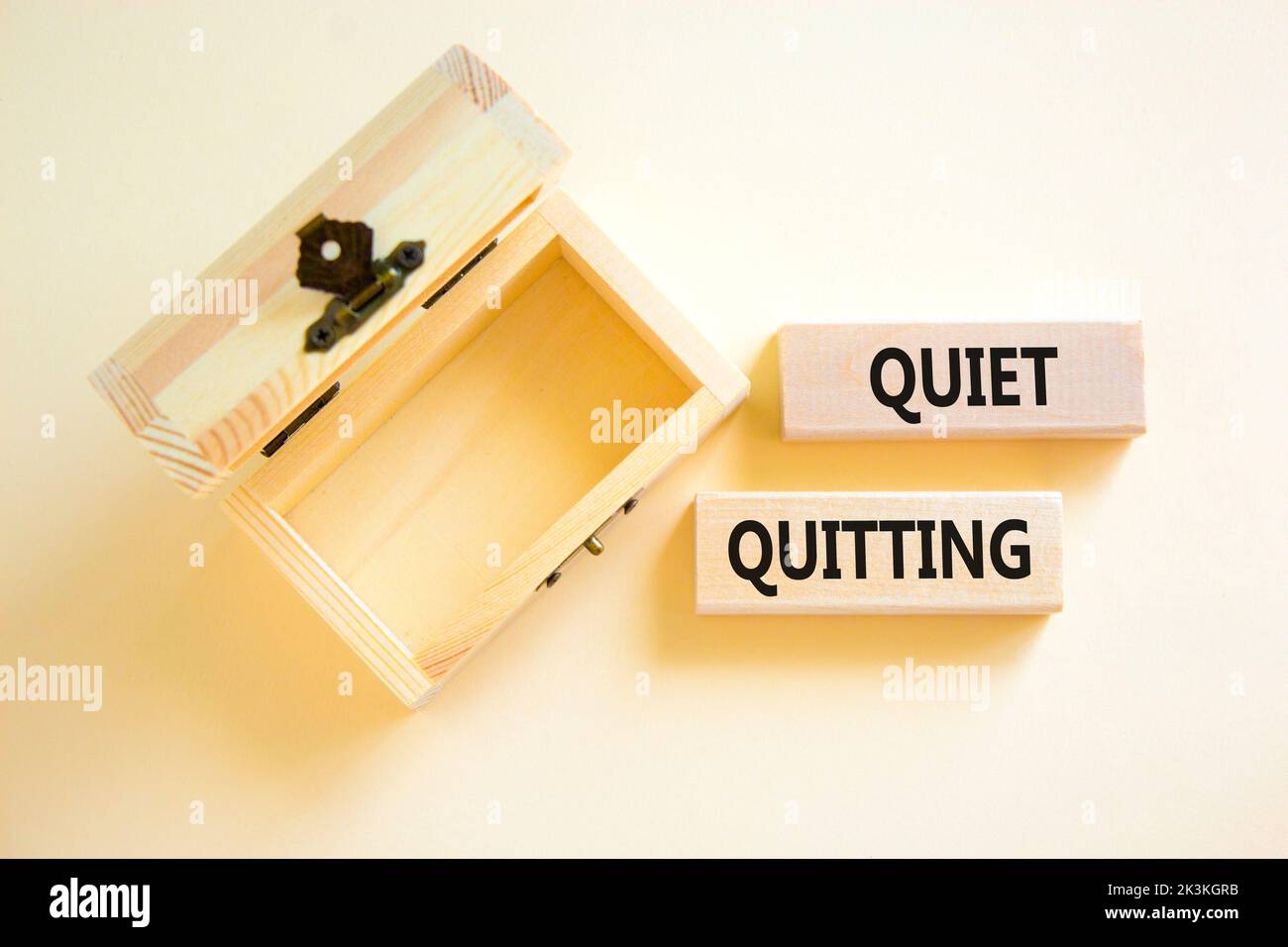 Quiet quitting symbol. Concept words Quiet quitting on wooden blocks ...