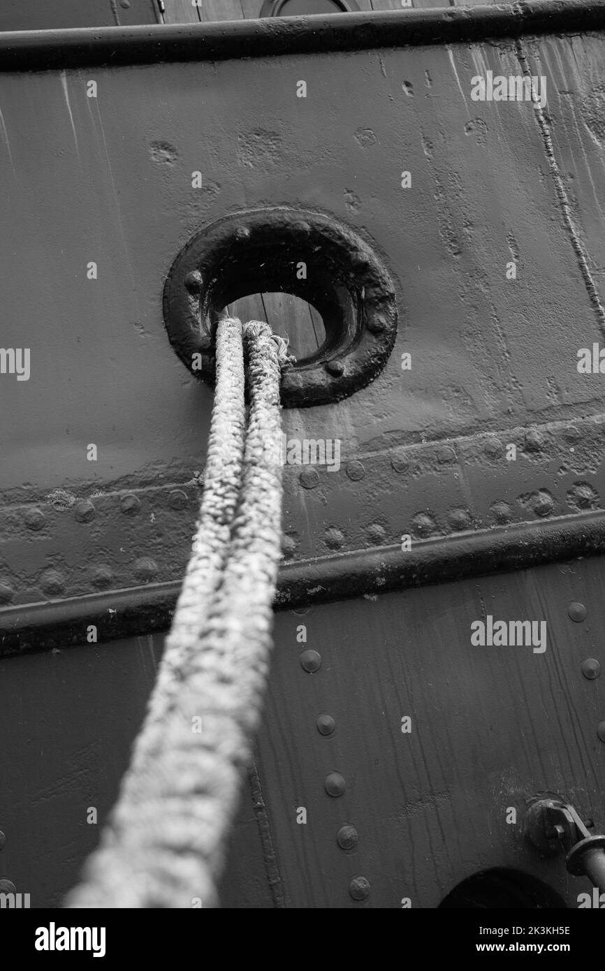 Ship rope not night not aerial Black and White Stock Photos & Images ...