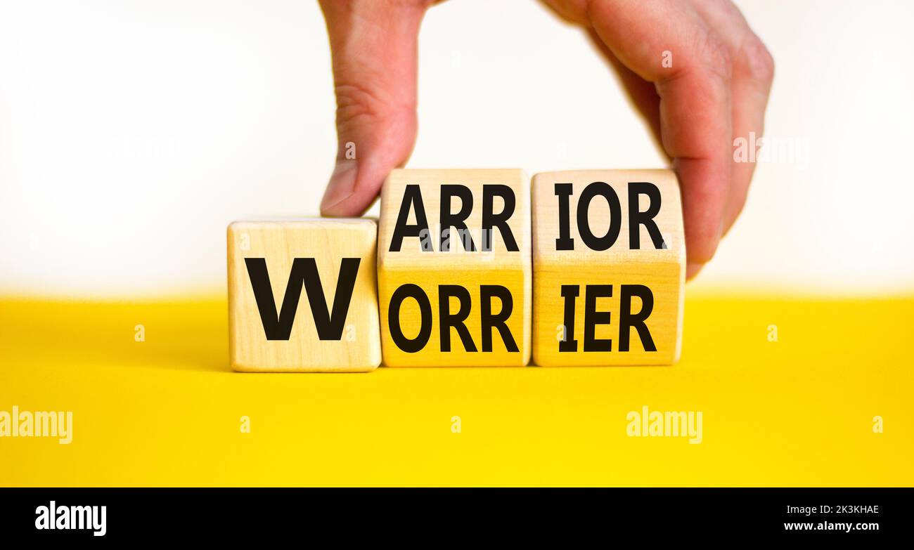 Be warrior not worrier symbol. Concept words Warrior and Worrier on ...