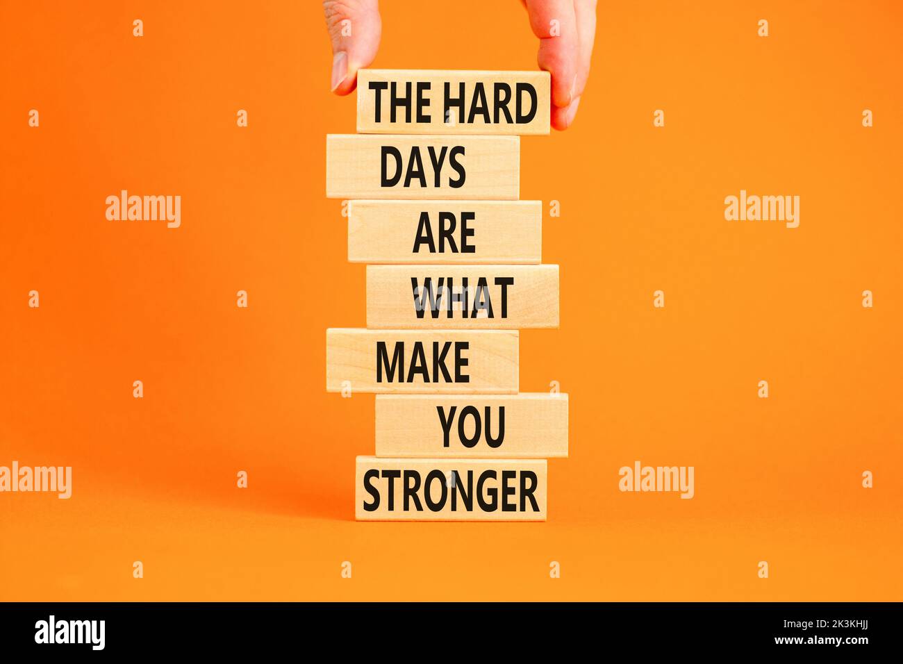Support and be stronger symbol. Concept words The hard days are what ...