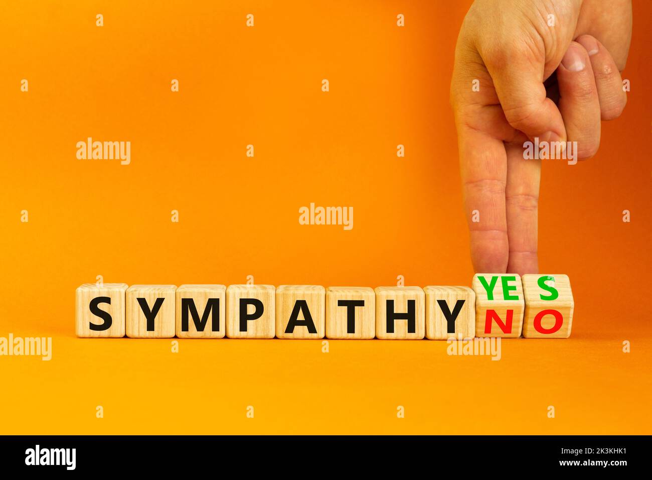 Sympathy yes or no symbol. Concept words Sympathy yes or Sympathy no on ...
