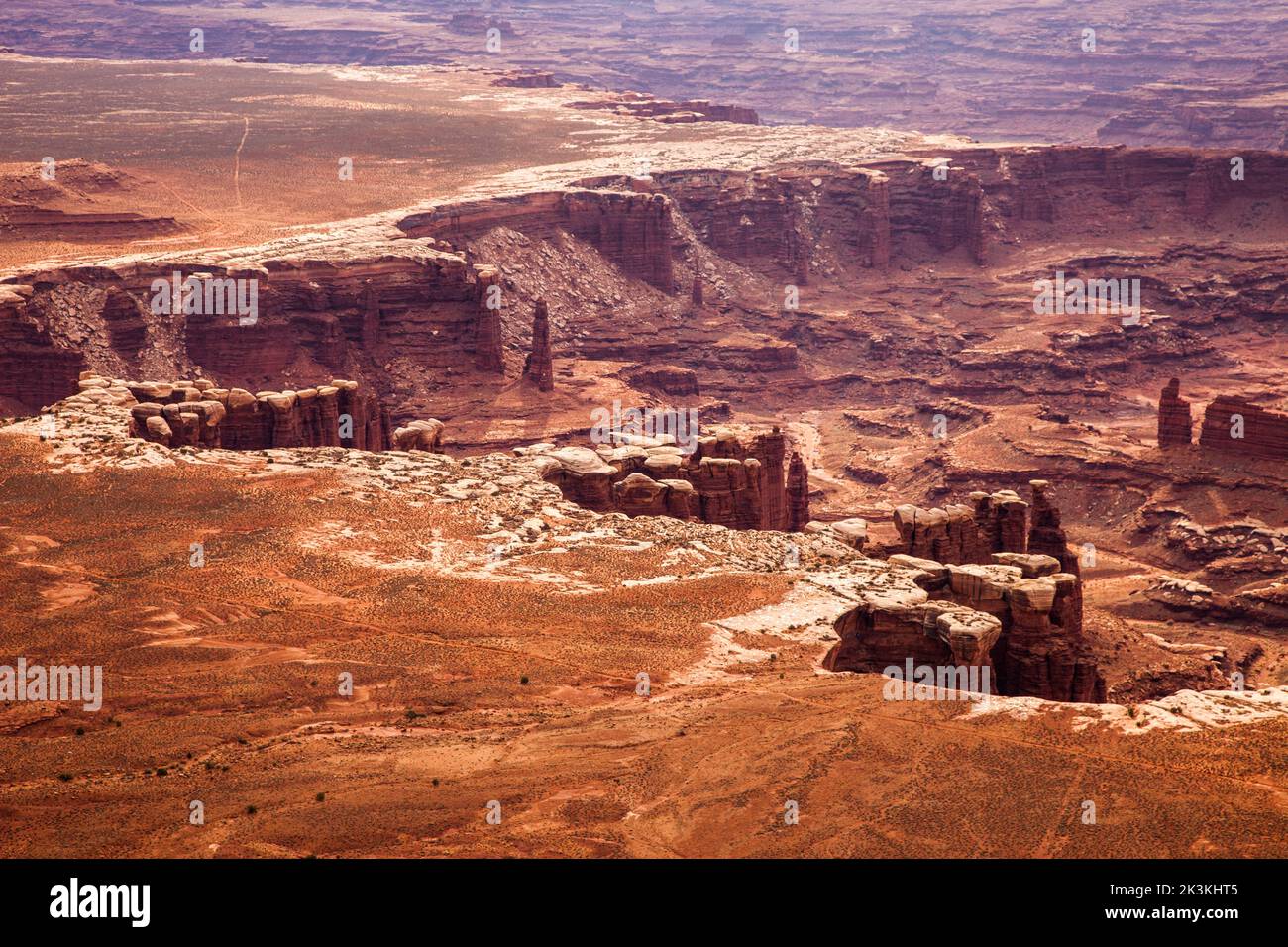 Organ Rock shale rock formations with White Rim sandstone caps in ...