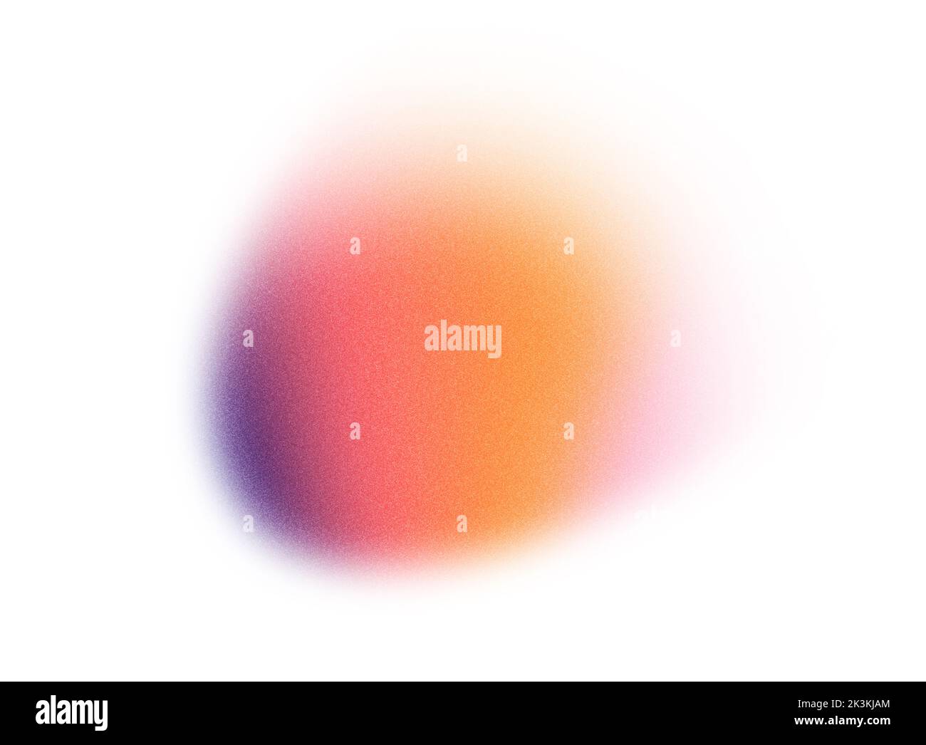 Abstract background with blurry magenta and orange circular shape with grain. Spray effect blur ...