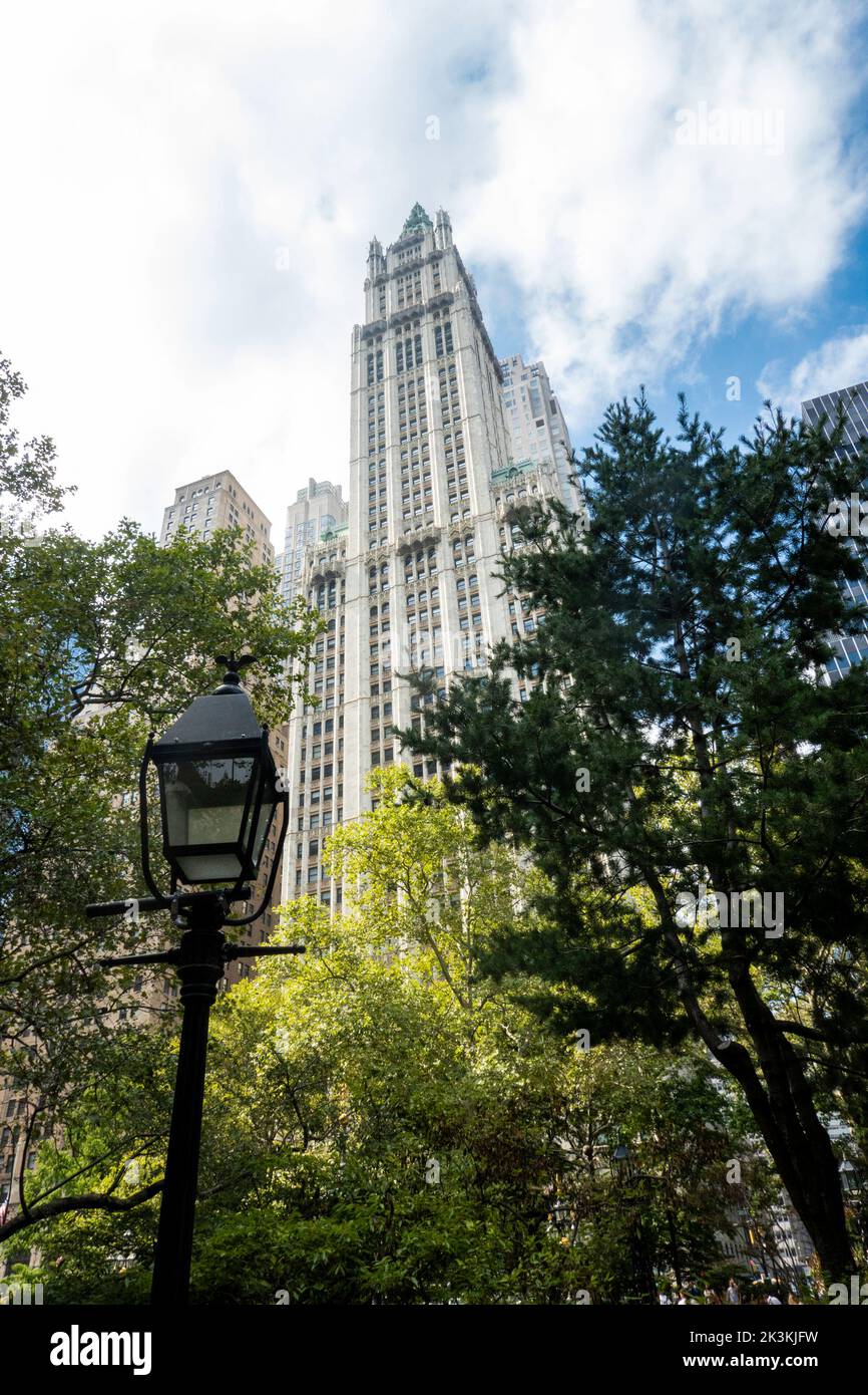 The historic Woolworth Building is located at 233 Broadway in lower ...