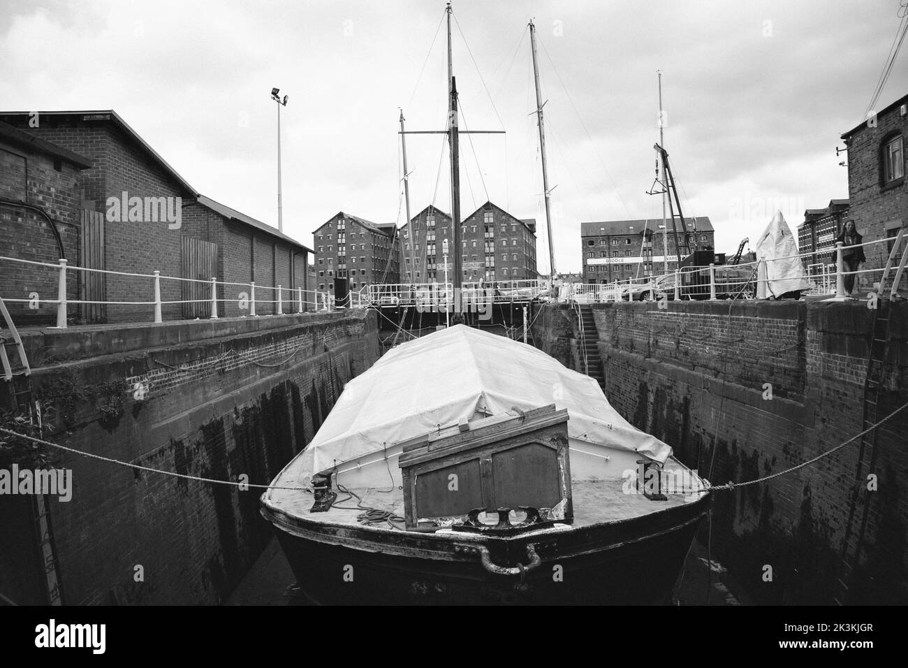 Dry dock in harbor Black and White Stock Photos & Images - Alamy