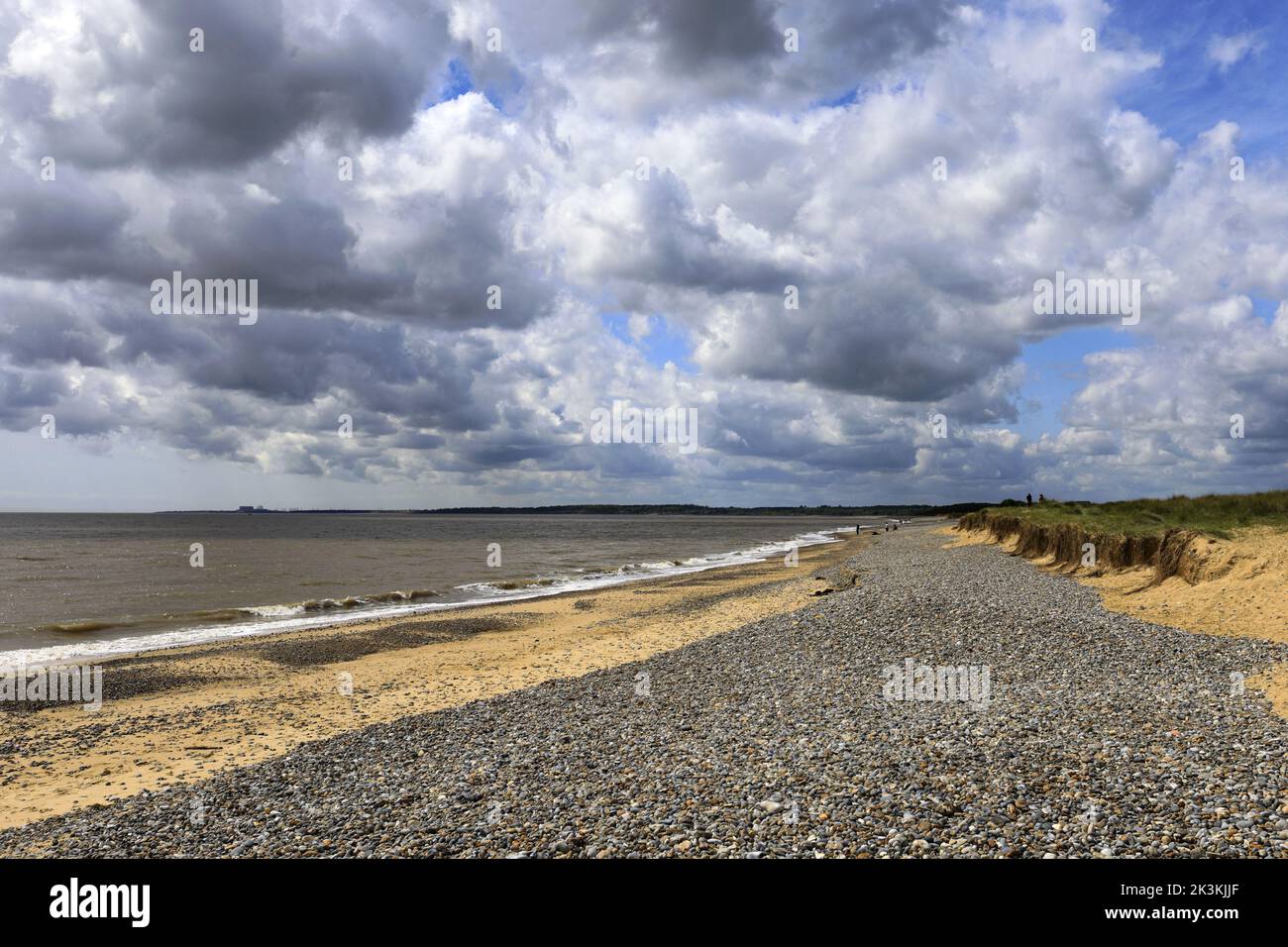 View of the beach at Walberswick village, Suffolk County, England, UK ...