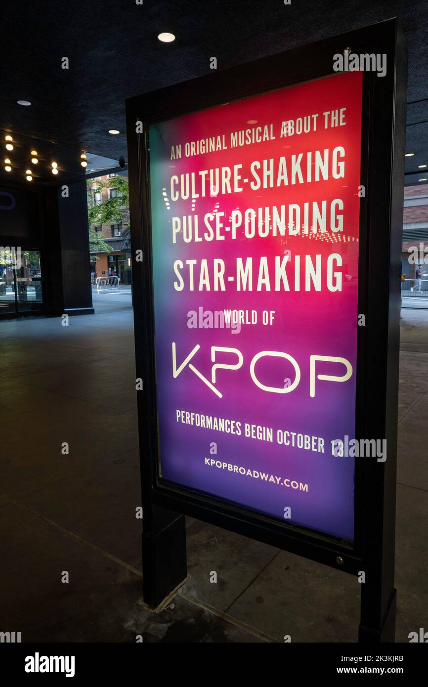 "K POP" sign at the Circle in the Square Theatre, New York City, USA ...