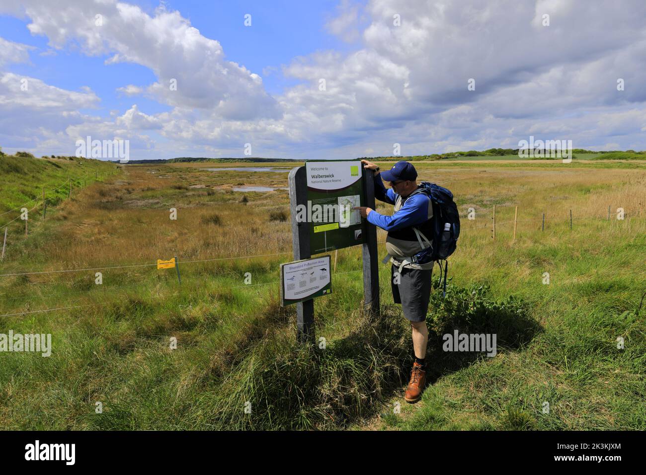 View over the Walberswick National Nature reserve, Walberswick village ...