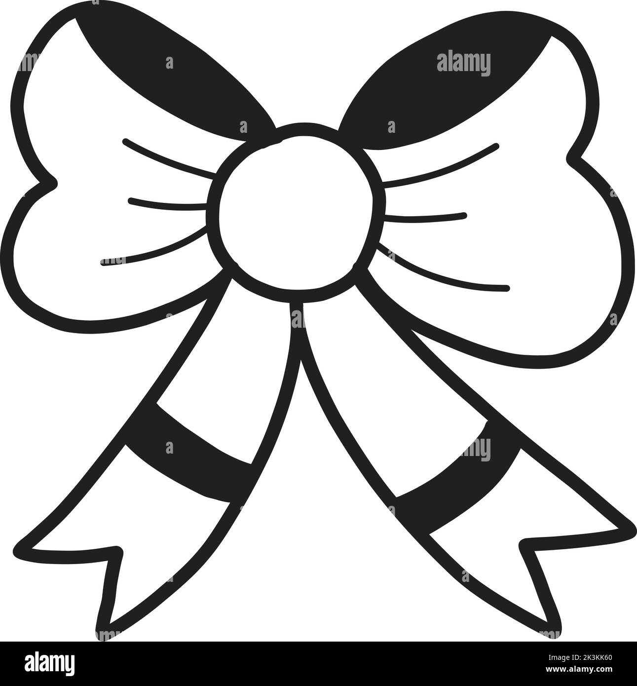 Hand Drawn christmas ribbon illustration isolated on background Stock ...