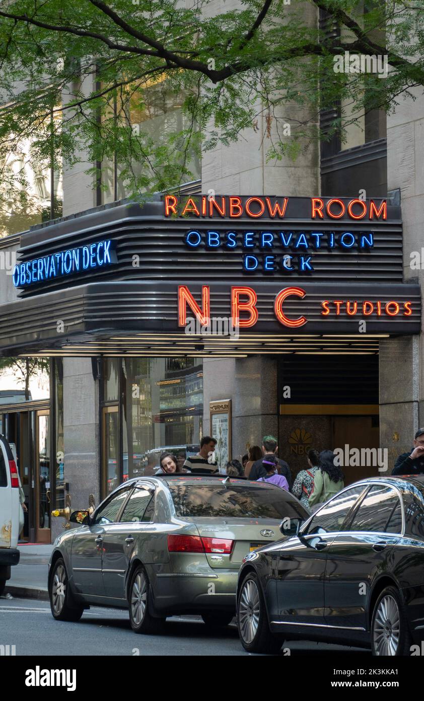 Marquee at Rockefeller Center, New York City, USA 2022 Stock Photo - Alamy