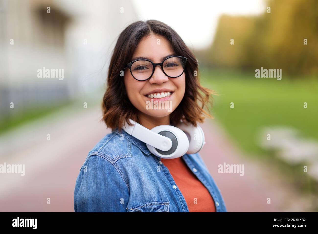 Positive student in eyeglasses hi-res stock photography and images - Alamy
