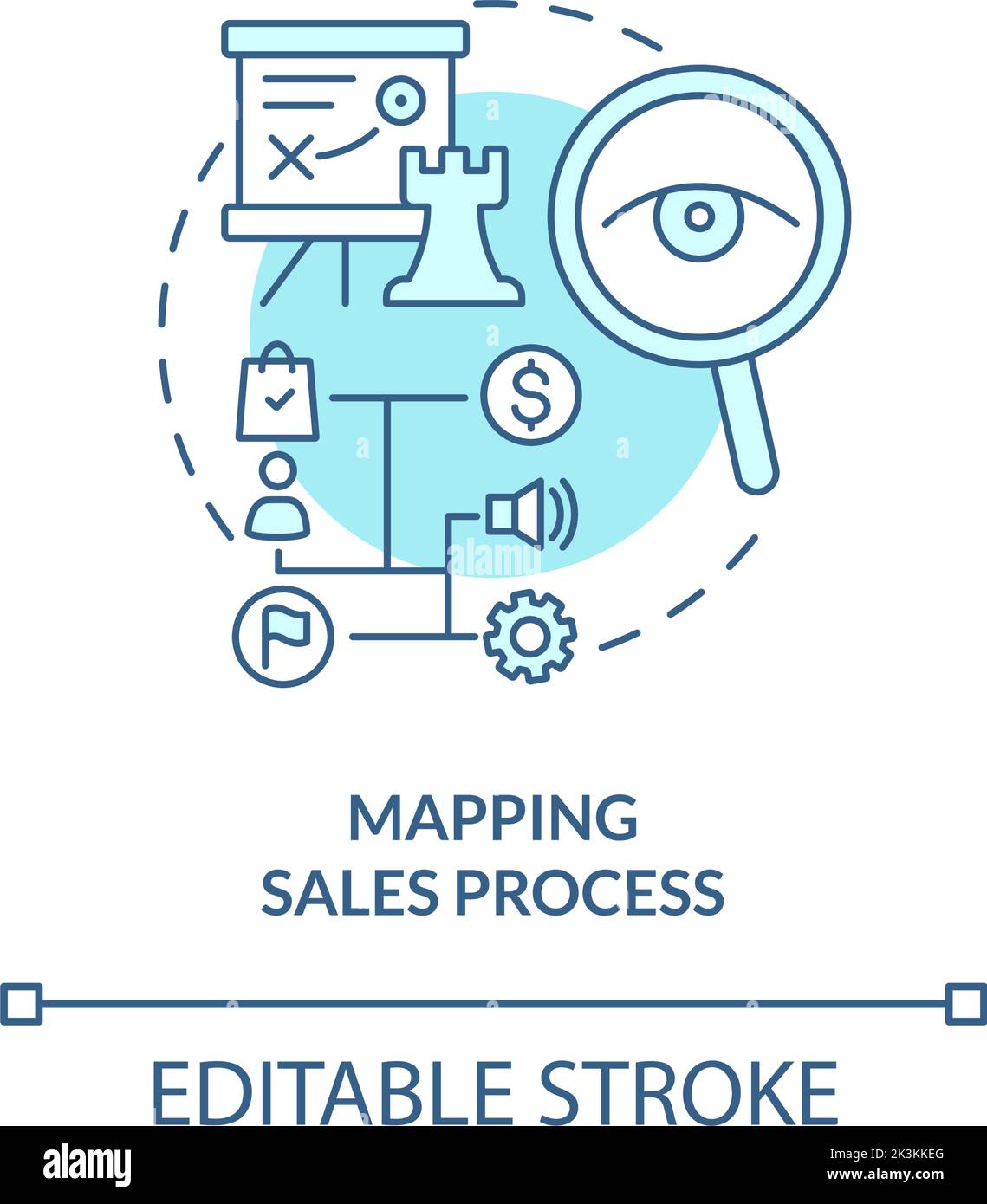 Mapping sales process turquoise concept icon Stock Vector Image & Art - Alamy