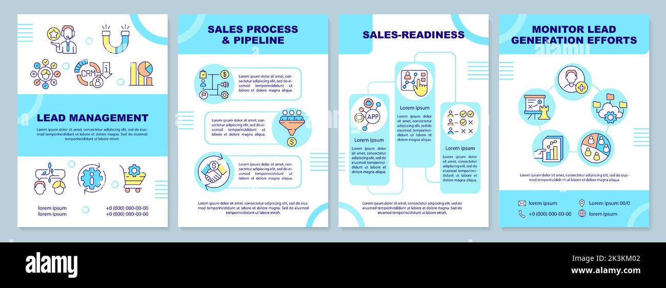 Lead management blue brochure template Stock Vector Image & Art - Alamy