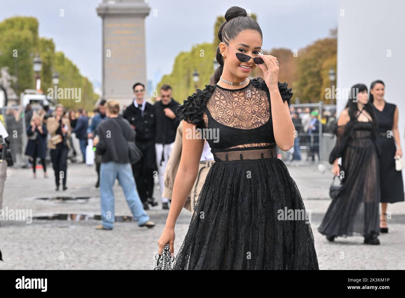 Lena Mahfouf Situations arriving at the Dior show during Paris Fashion ...