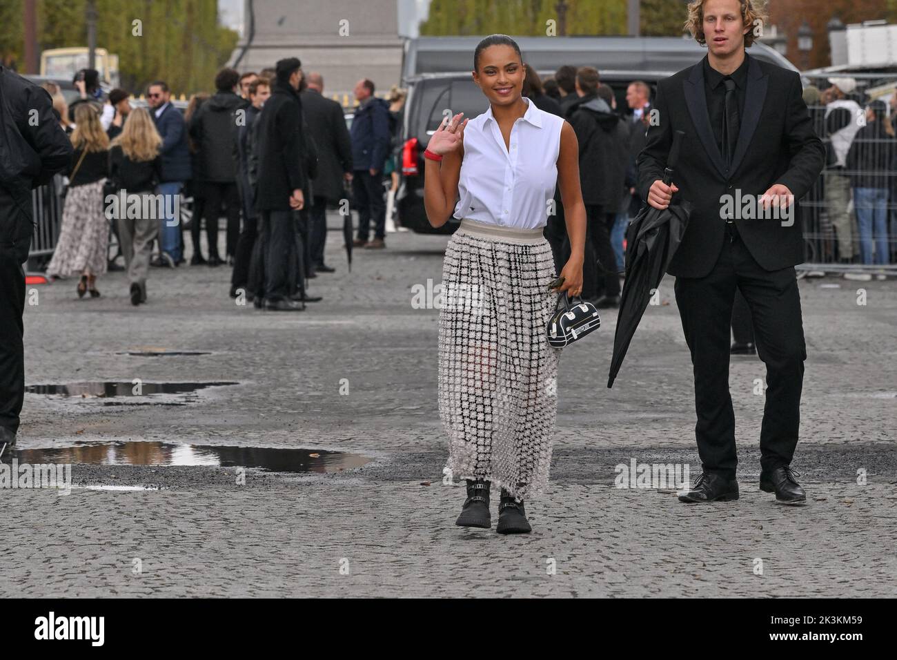 Paola Locatelli arriving at the Dior show during Paris Fashion Week in ...