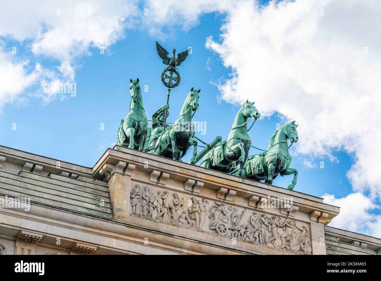 18th century Quadriga - 4 horse sculptures on top of the Brandenburg ...