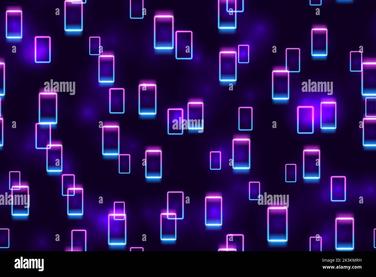 Purple and blue floating neon seamless pattern Stock Vector Image & Art ...