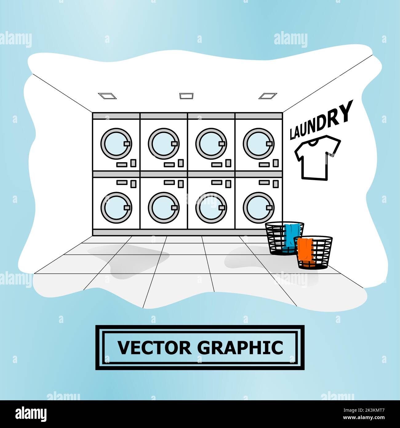 laundry shop service franchise business vector illustration graphic ...