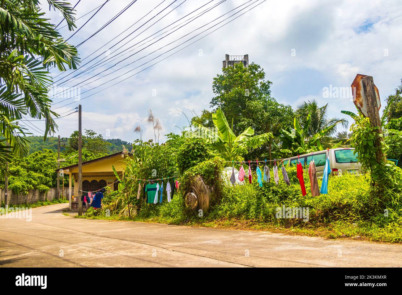 Landscape and cityscape panorama with street road cars building houses ...