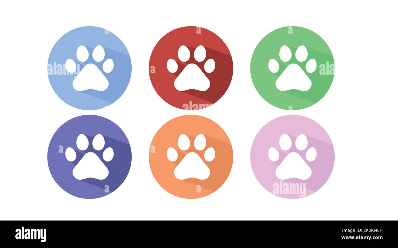 Vet Icon Set. Vector isolated illustration of an animal print on a ...