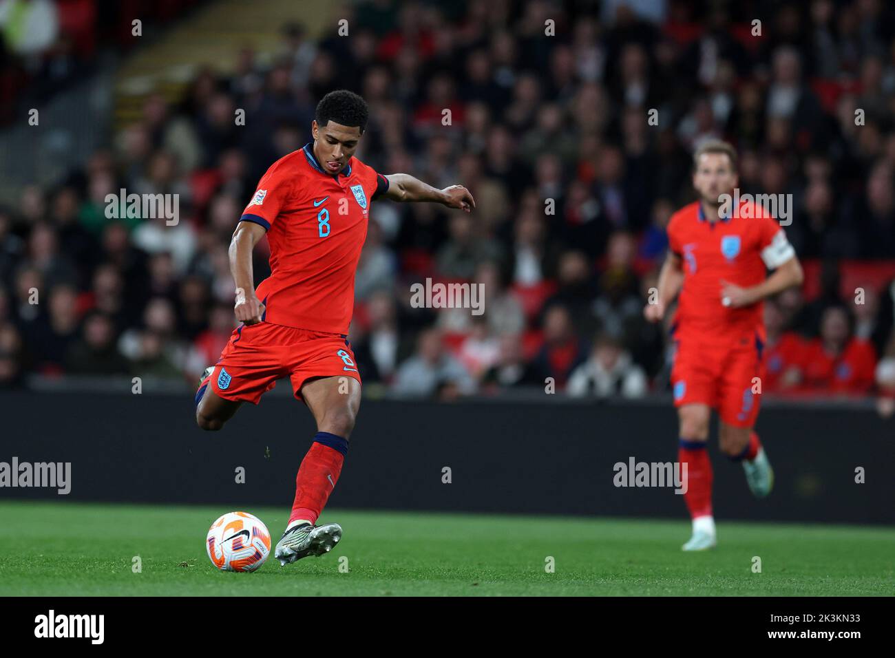 Jude Bellingham of England in action. England v Germany, UEFA Nations ...