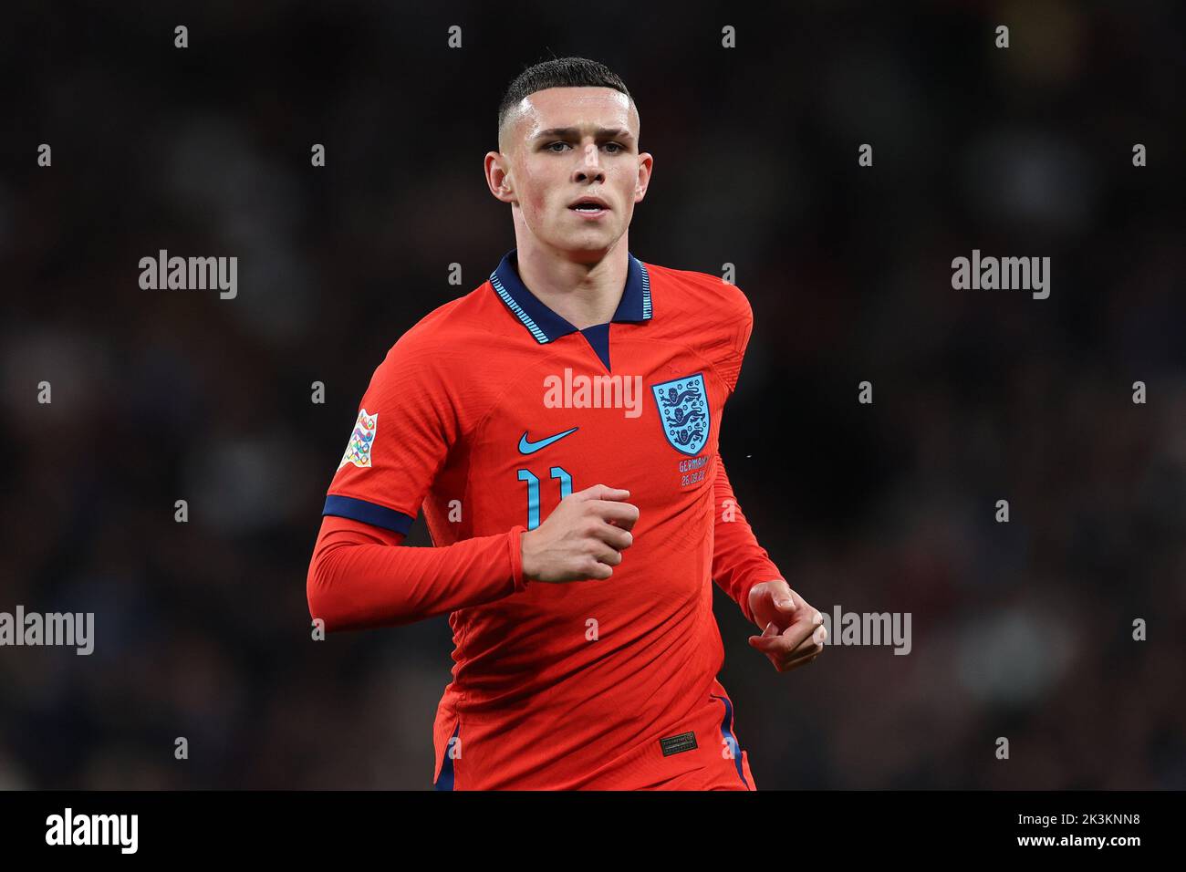 London, UK. 26th Sep, 2022. Phil Foden of England looks on. England v ...