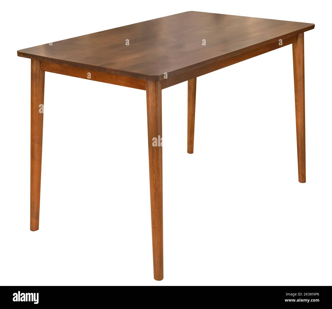 Wooden dining table. Isolated on a white background. Interior element ...