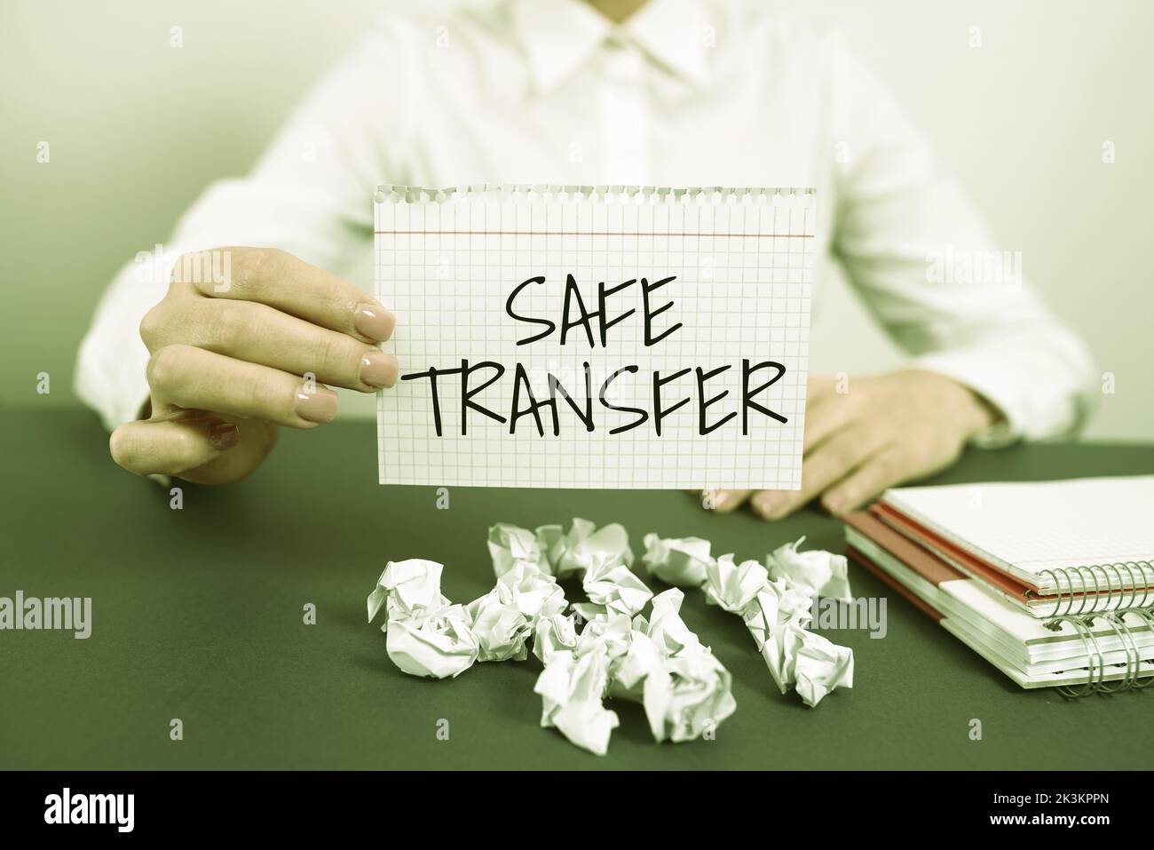 Writing displaying text Safe Transfer. Word for Wire Transfers ...