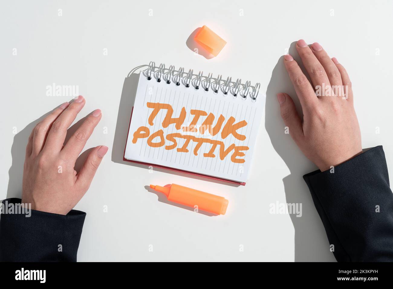 Sign displaying Think PositiveThe tendency to be positive or optimistic ...