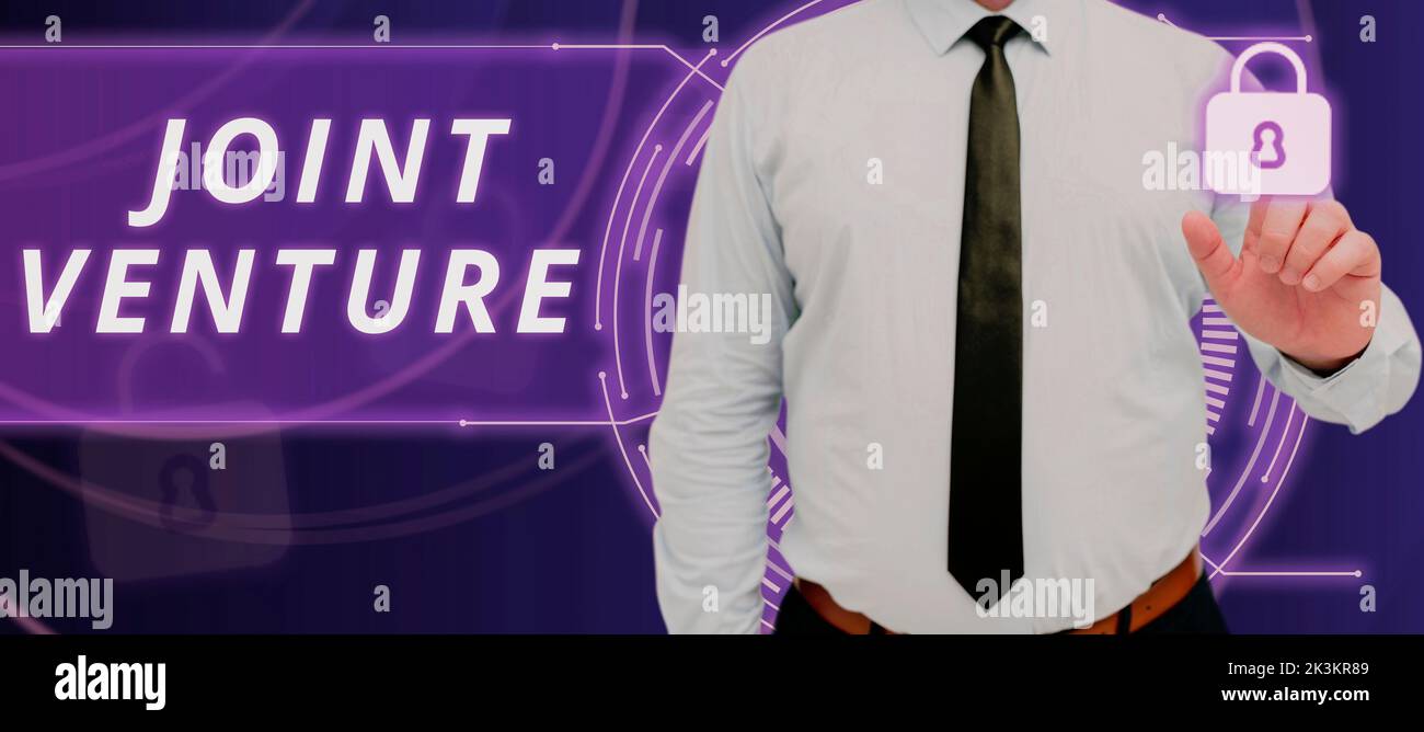 Conceptual display Joint Venture. Business idea Collaboration ...