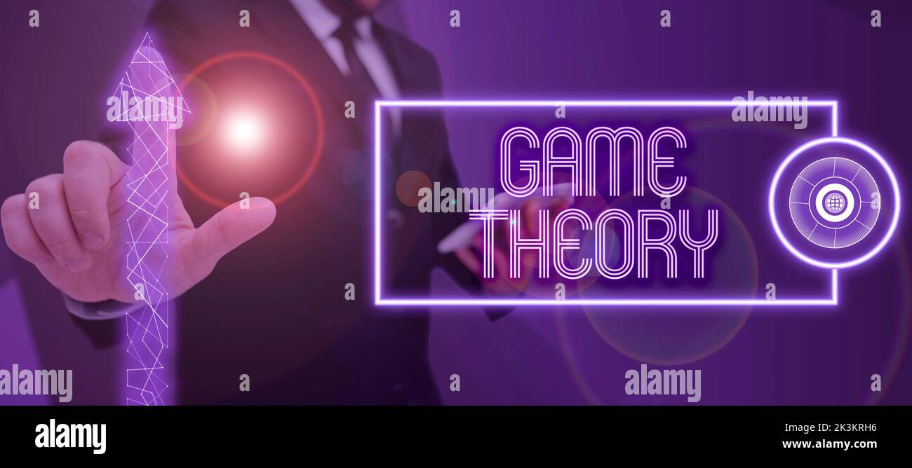 Sign displaying Game Theory. Business overview branch of mathematics ...