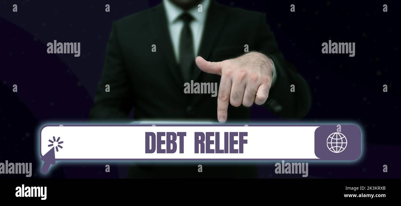 Conceptual display Debt Relief. Business overview partial or total ...