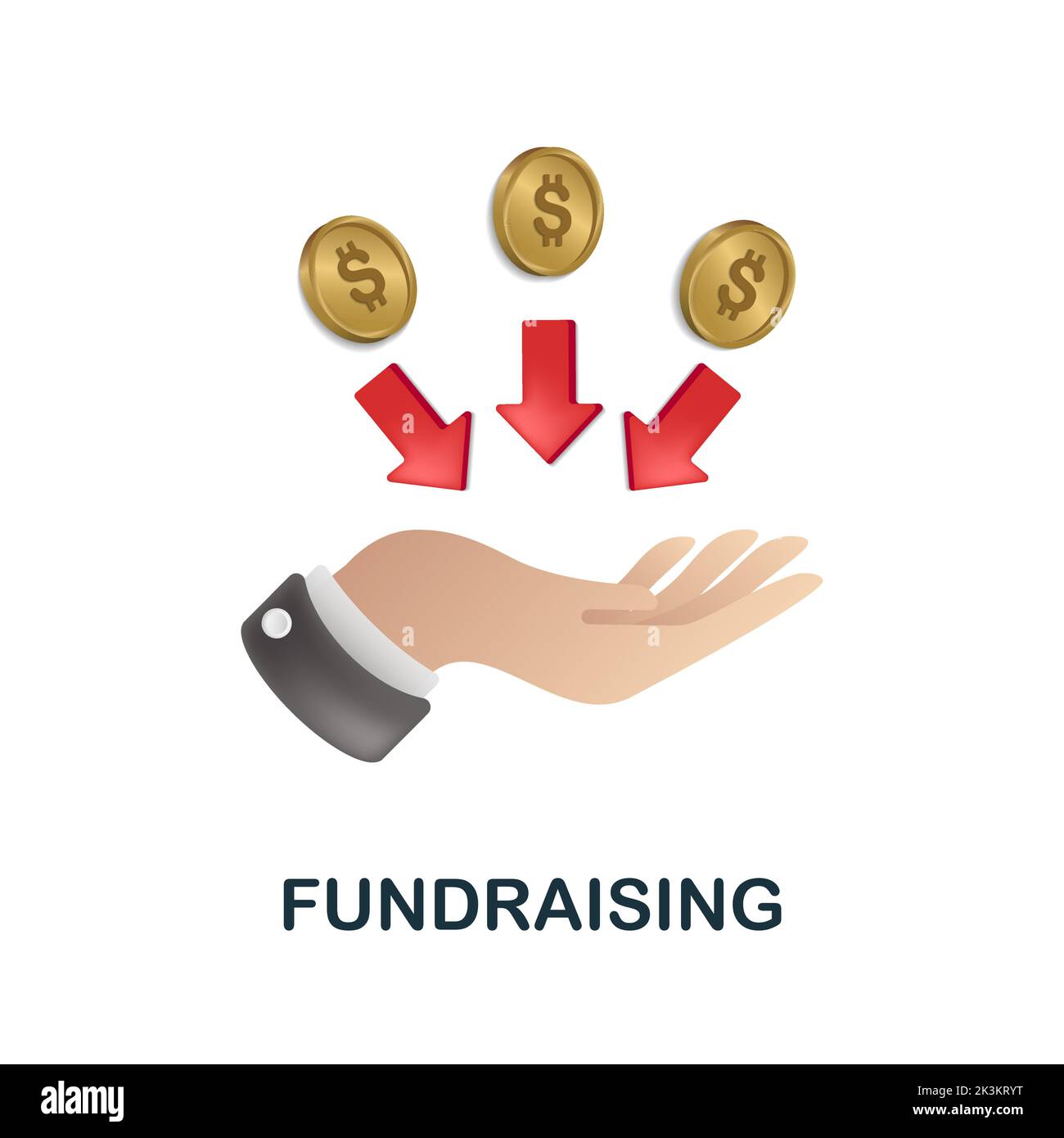 Fundraising icon. 3d illustration from crowdfunding collection. Creative Fundraising 3d icon for ...