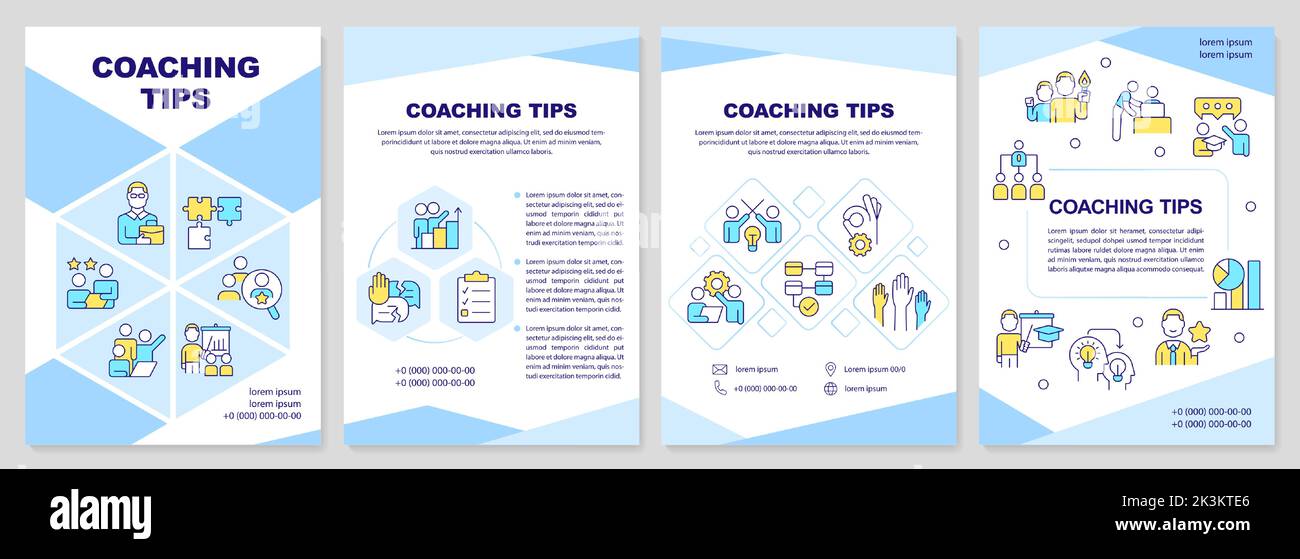 Coaching tips blue brochure template Stock Vector Image & Art - Alamy