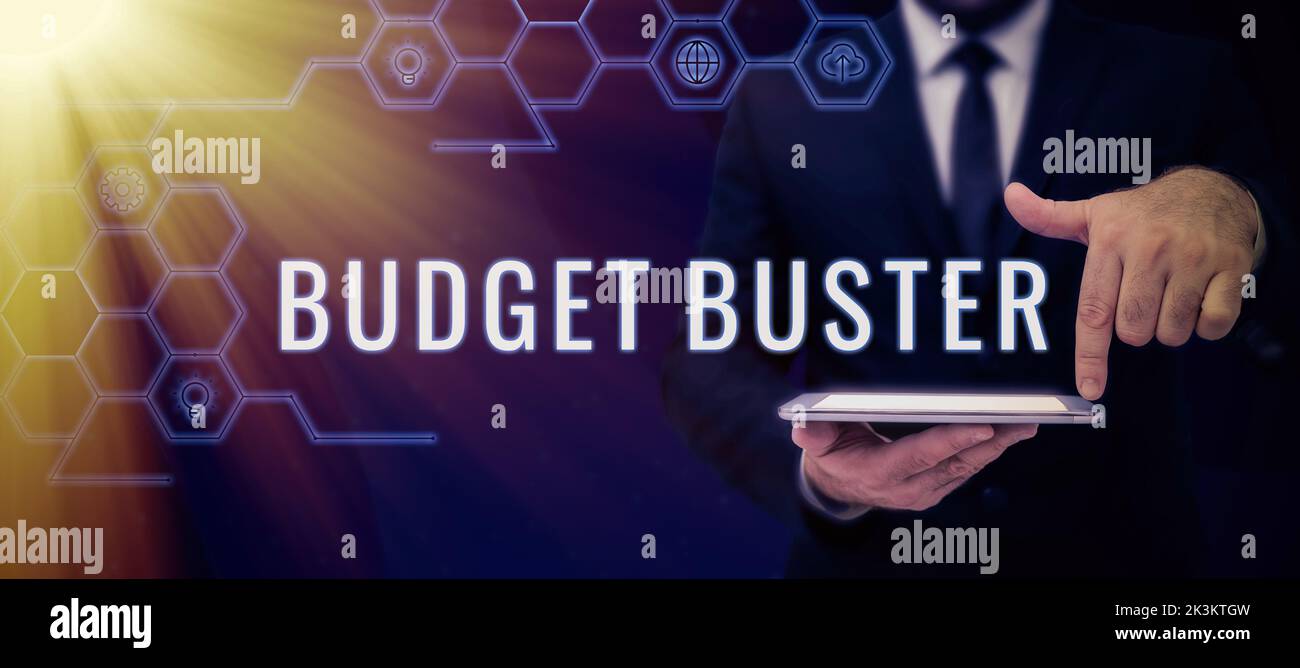 Conceptual display Budget Buster. Business idea Carefree Spending ...