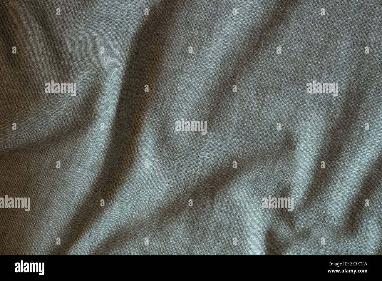 Abstract crumpled linen fabric texture background. Natural pale green ...