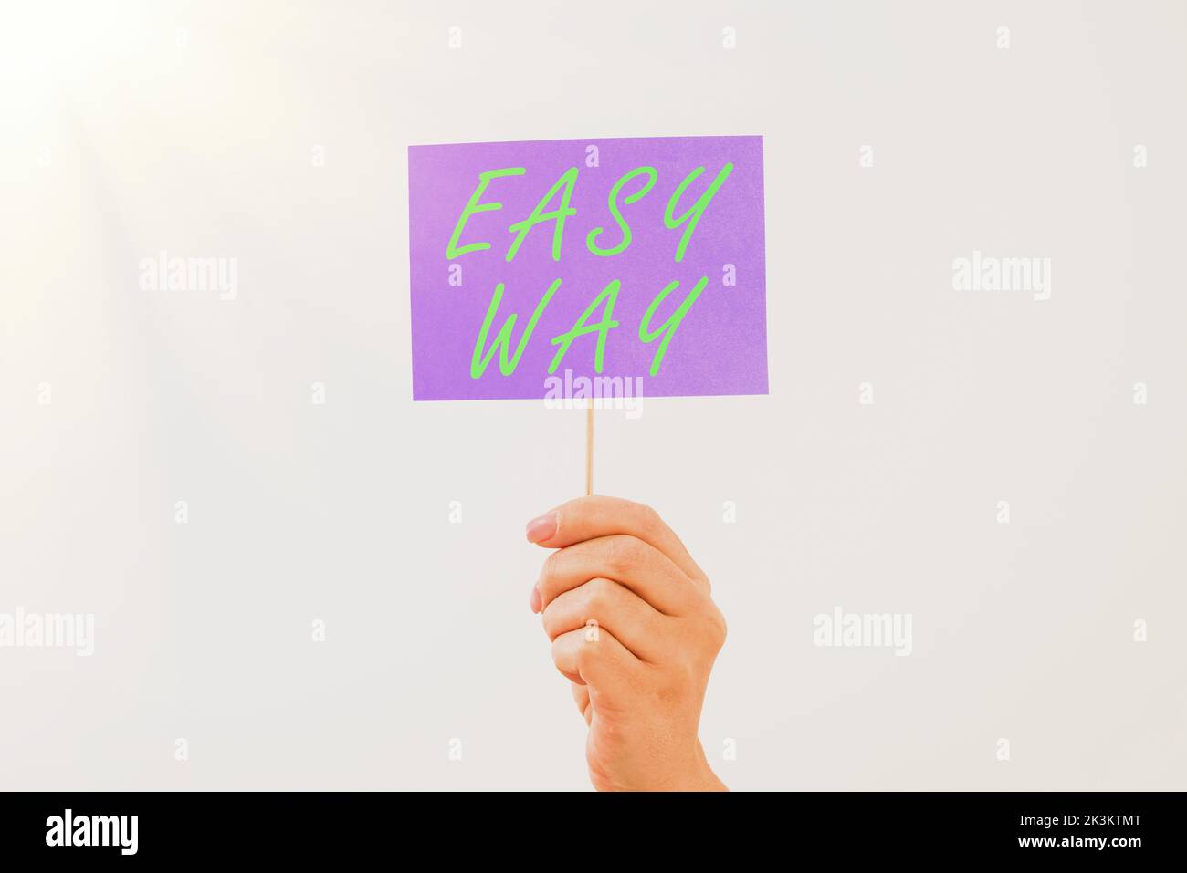 Conceptual caption Easy Way. Business overview making hard decision ...