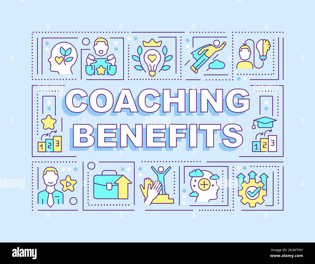 Coaching benefits word concepts blue banner Stock Vector Image & Art ...