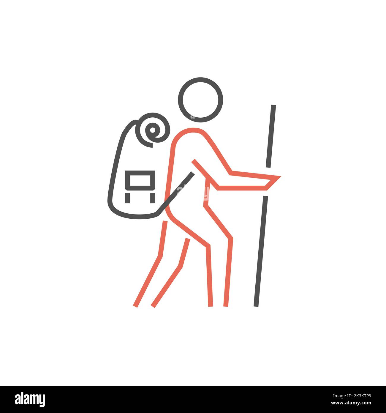 Backpack traveler explorer stick figure Stock Vector Images - Alamy