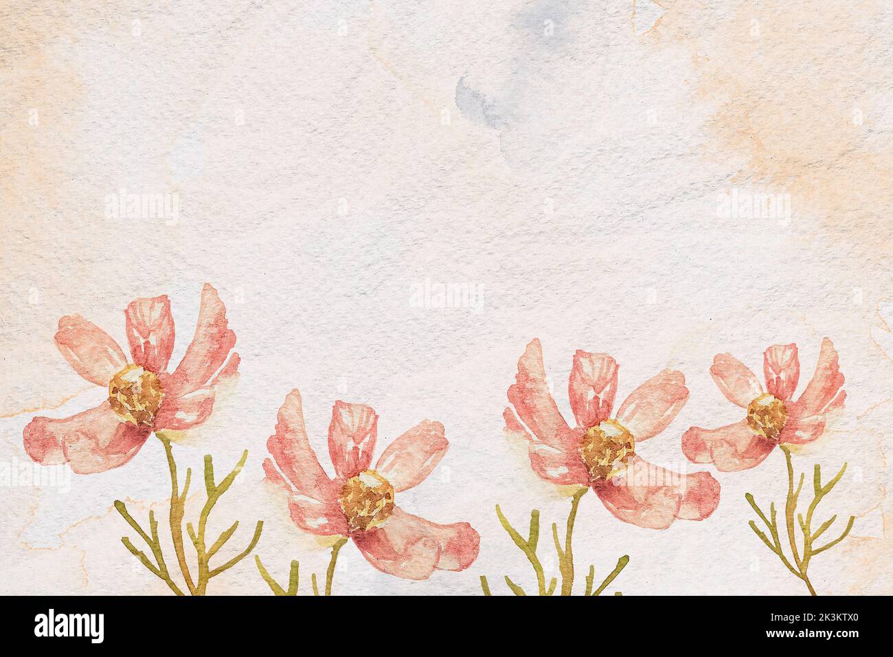 watercolor paper background texture. floral border background in green ...