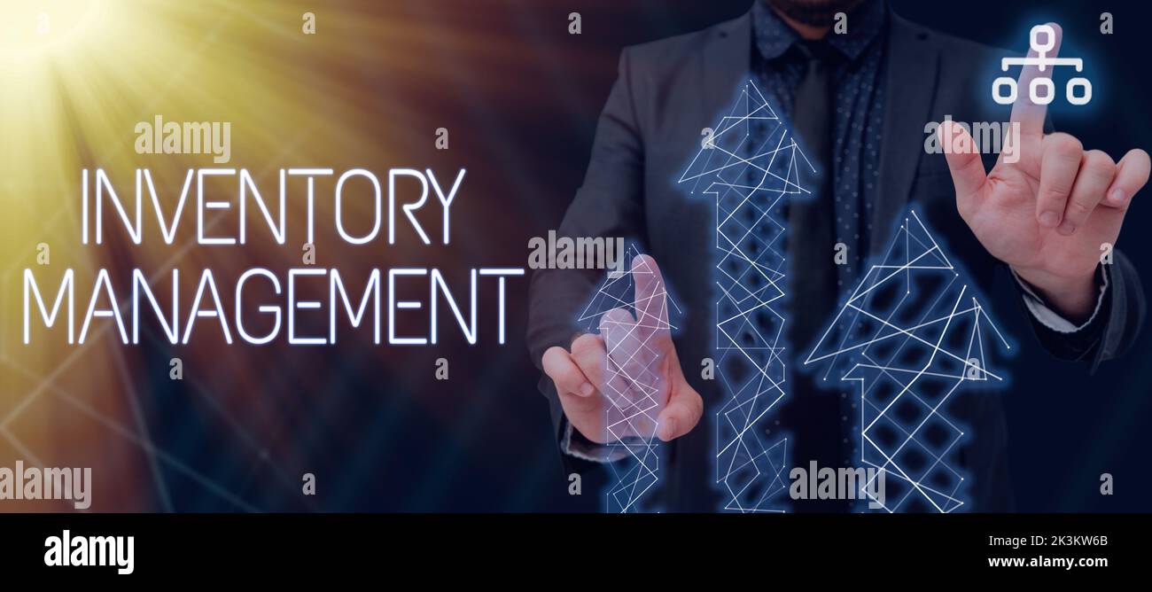 Sign displaying Inventory Management. Business approach Overseeing ...