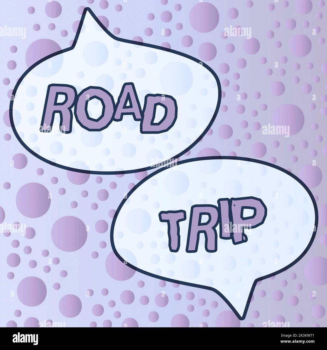 Sign displaying Road Trip. Concept meaning Roaming around places with ...