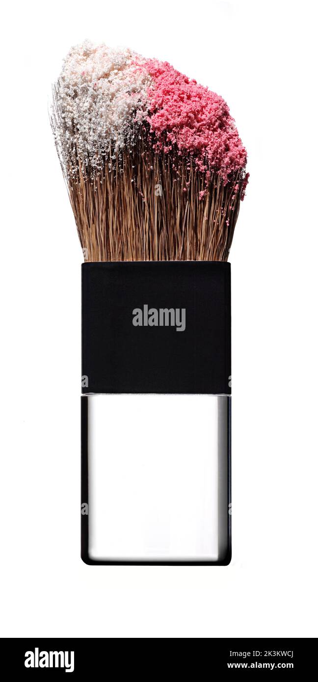Blush brush with makeup on it Stock Photo - Alamy