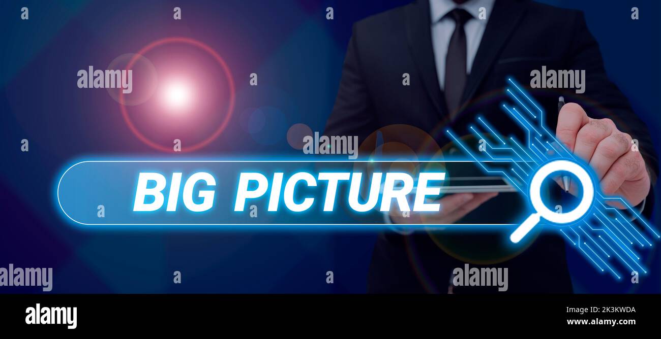 Inspiration showing sign Big Picture. Concept meaning most important ...