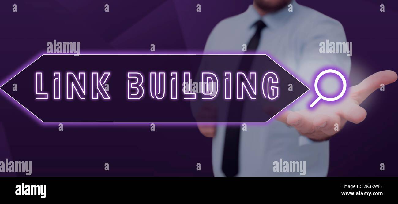 Text showing inspiration Link Building. Conceptual photo SEO Term ...