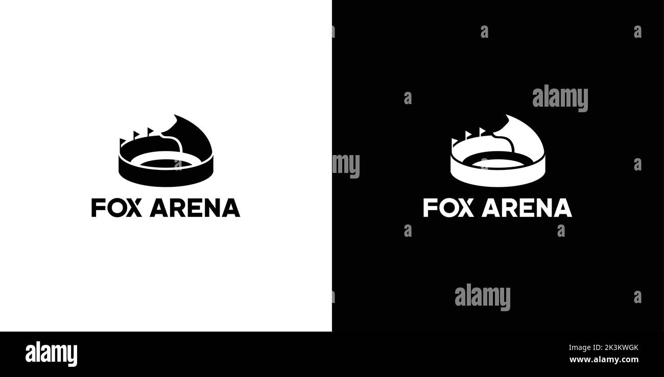 A vector of 'fox arena' logo design isolated in white and black ...