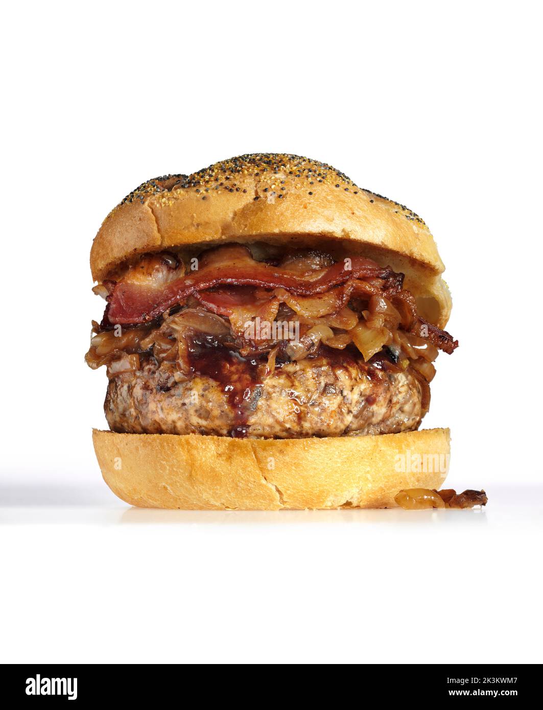 Bacon topped burger Stock Photo - Alamy