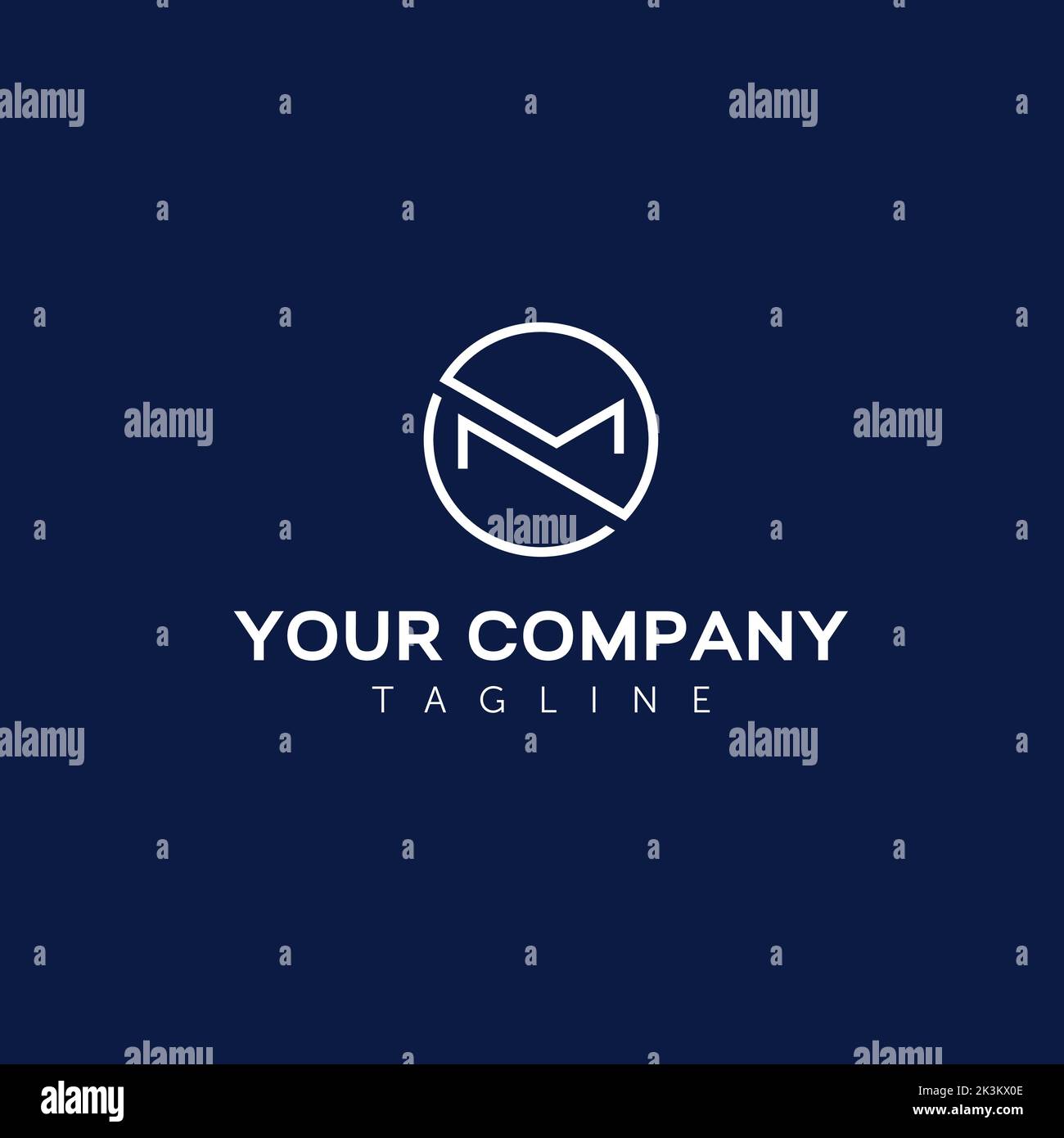 A vector of a your company tagline logo isolated on blue background ...