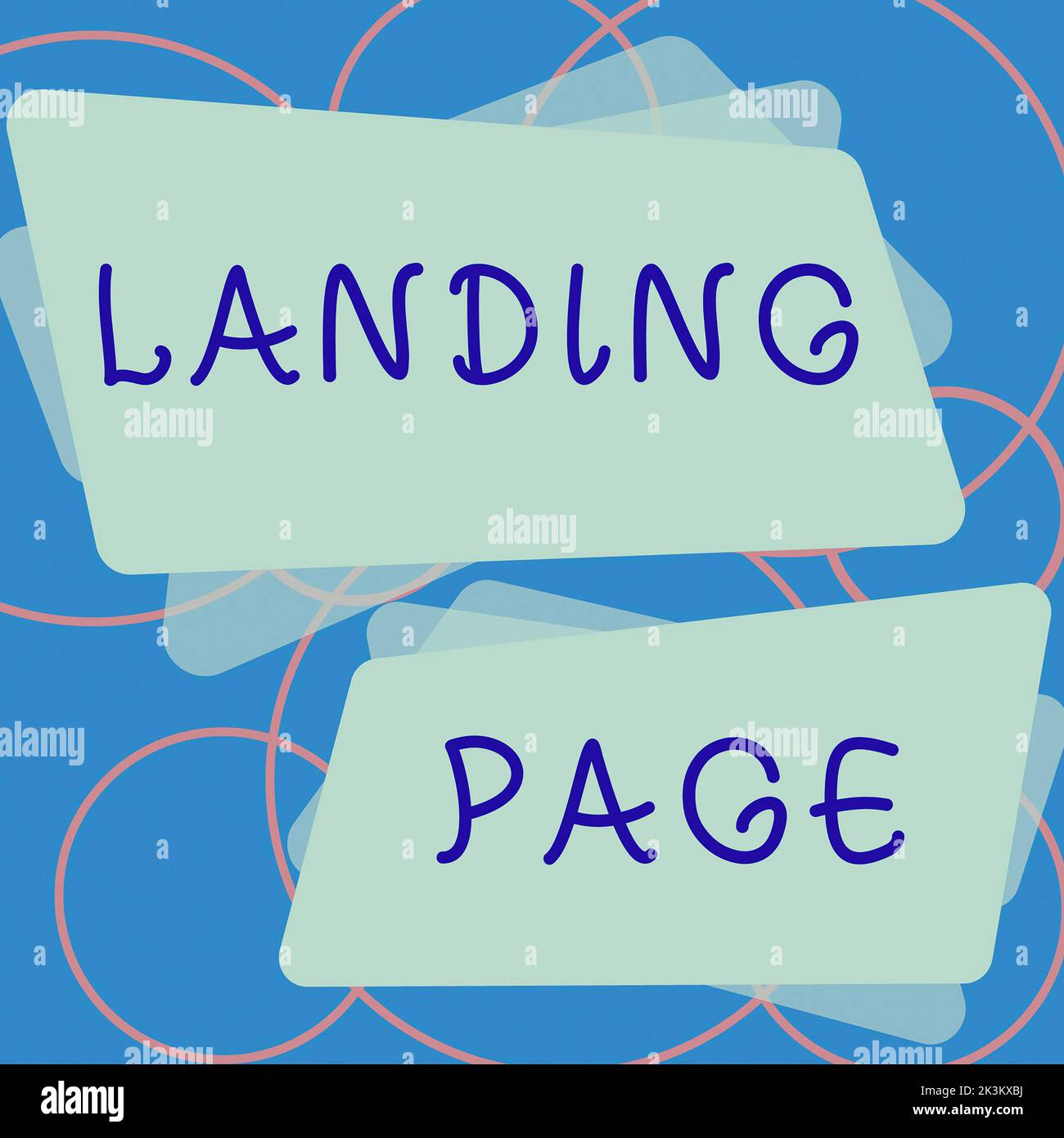 Writing displaying text Landing Page. Word for Website accessed by clicking a link on another ...