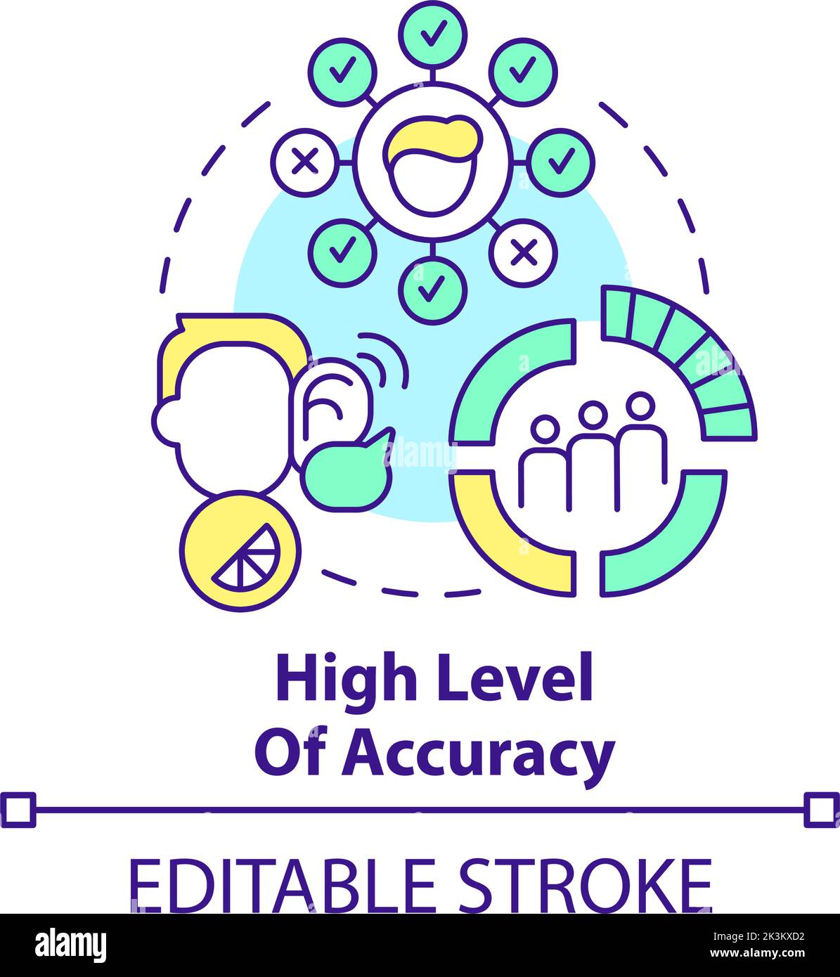 High level of accuracy concept icon Stock Vector Image & Art - Alamy